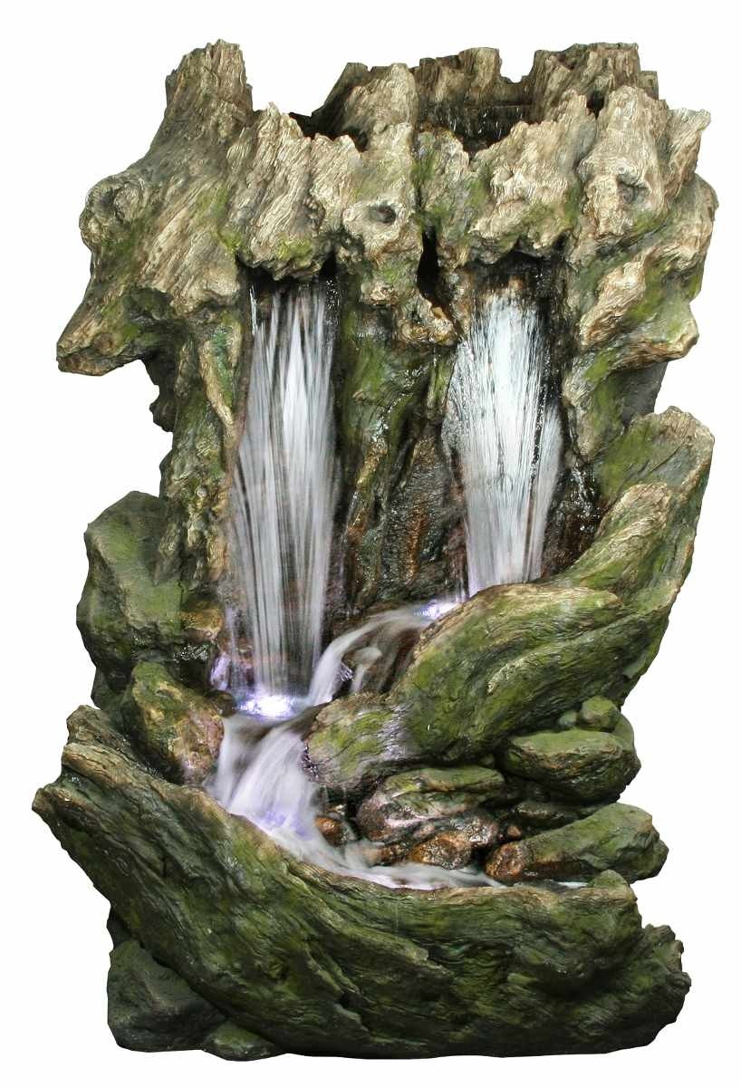 80" Tall Double waterfall with LED Lights| Garden and Pond Depot