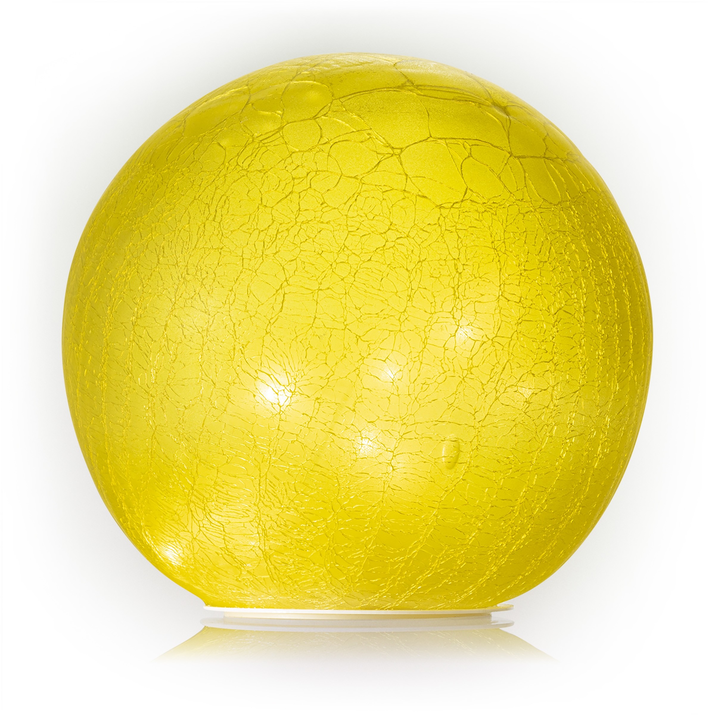Yellow Textured Glass Gazing Globe With Led Lights