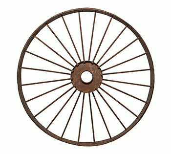 Metal Rustic Wheel Décor - Small